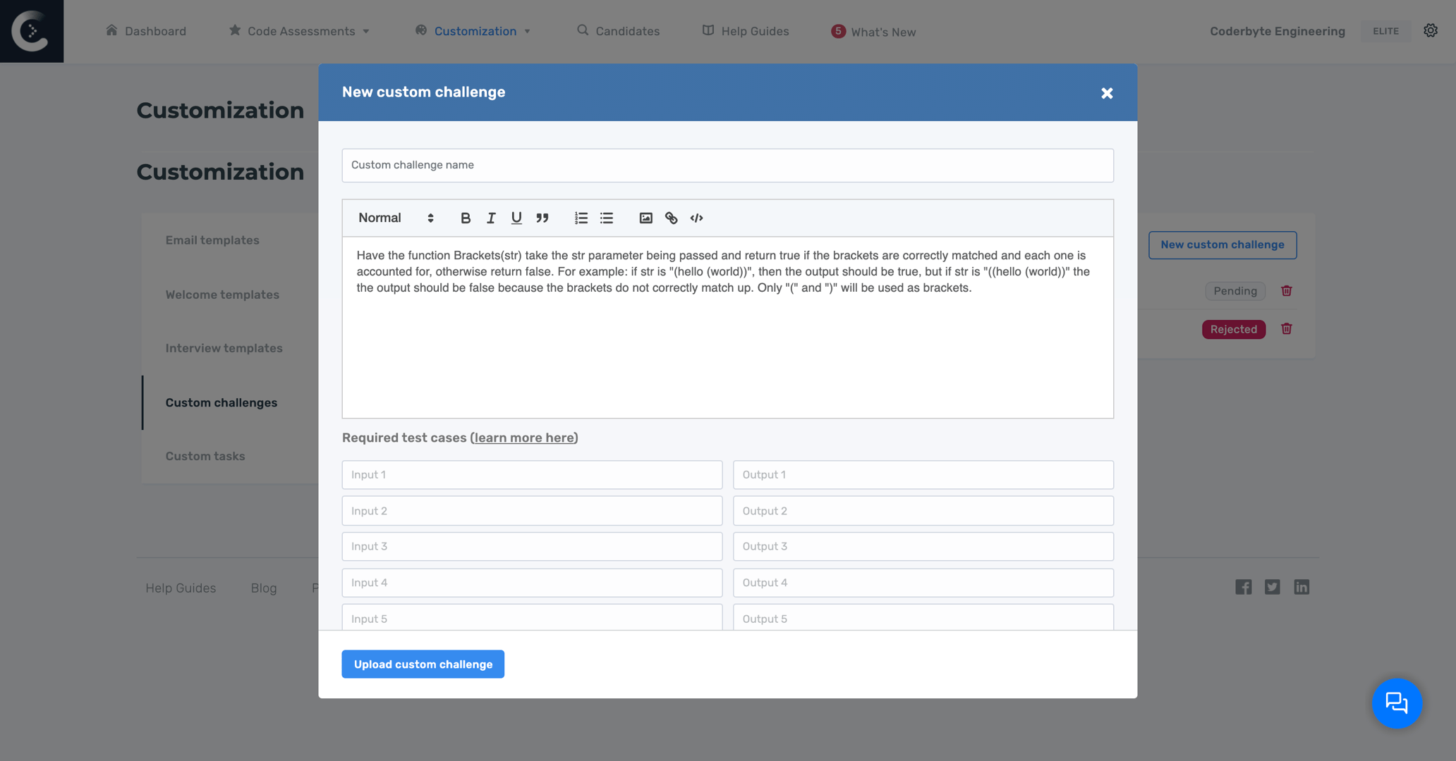 Create custom challenges with automated grading